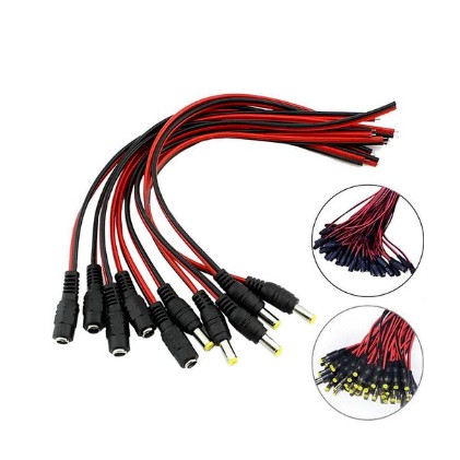 MALE FEMALE DC 12V cable socket jack plug wire connector 1 SET MALE ...