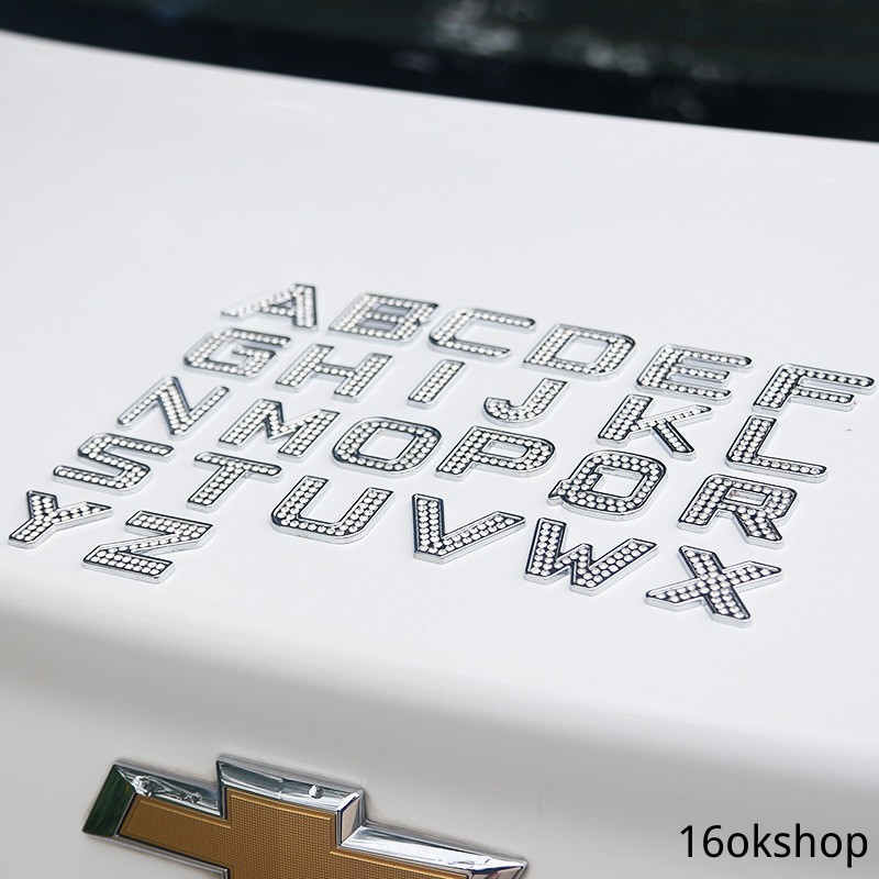Diamond letter 1PC 25mm decals car decal Emblem letter sticker stickers ...