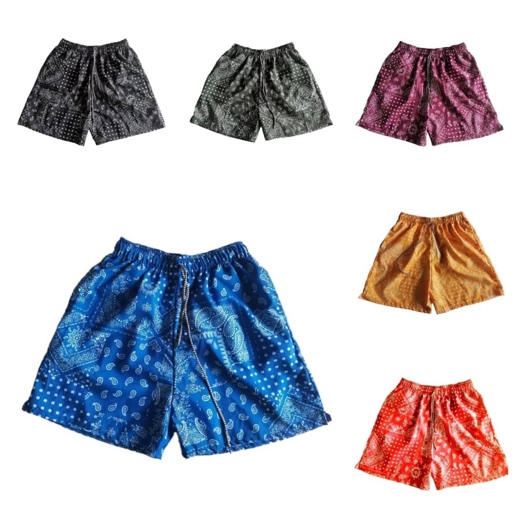 Bandana Printed Taslan Shorts (Above The Knee / Taslan / Unisex ...