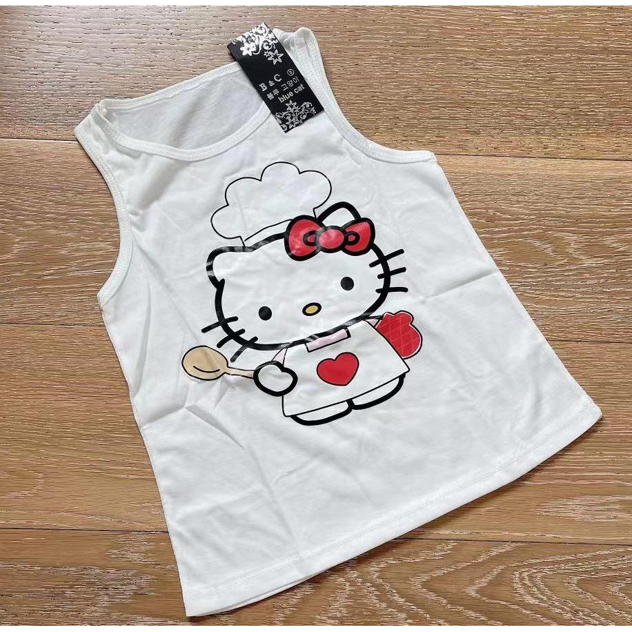 kids girls fashion sando cartoon print sleeveless kitty for 1-5 yrs old ...