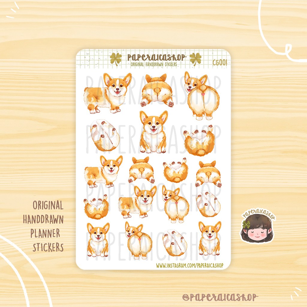 Cute Corgi Butts Stickers, Corgi Butts Planner Stickers | CG004 ...