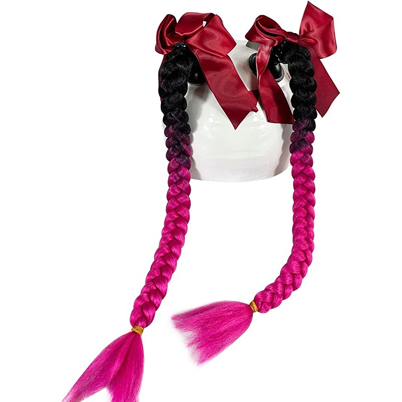 [Ribbons]2PCS Helmet Pigtail with Ribbon Bows Motorcycle Bicycle Helmet ...