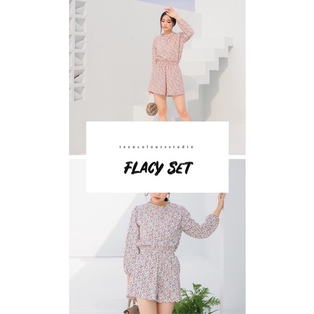 Tcs | Flacy Set - Korean look - Fleur Crinckle x Lace | Shopee Philippines