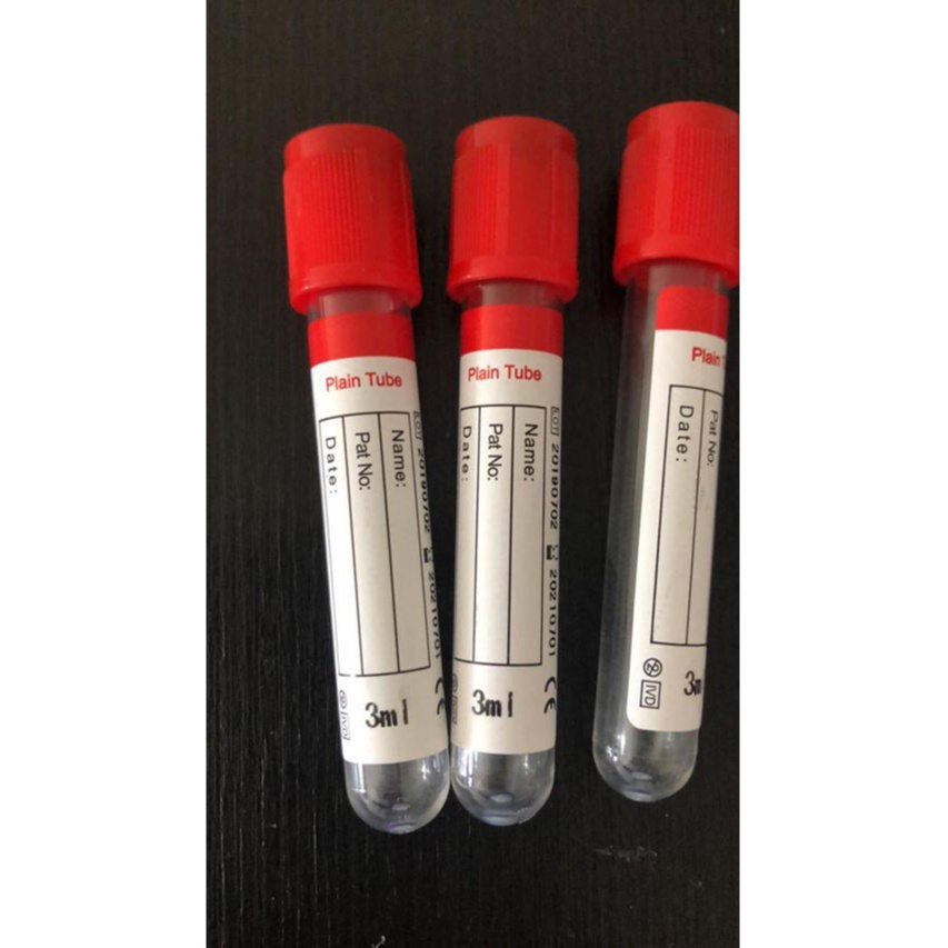 Red Top Plain Plastic tubes 3mL 100's per tray | Shopee Philippines