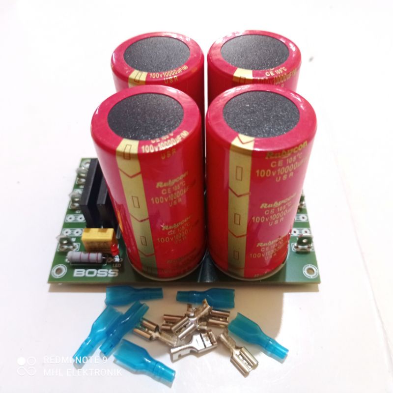 MERAH Psu 4 ELCO RUBYCON 10000uF 100V RED PLUS SKUN PCB | Shopee ...