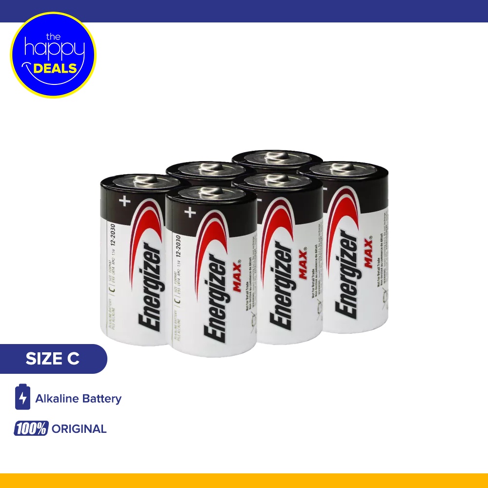Energizer Max Alkaline Size C Batteries Pack of 6 | Shopee Philippines