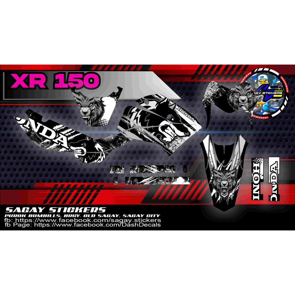 XR 150 Decals Wolf Designs FREE RIM Stickers | Shopee Philippines
