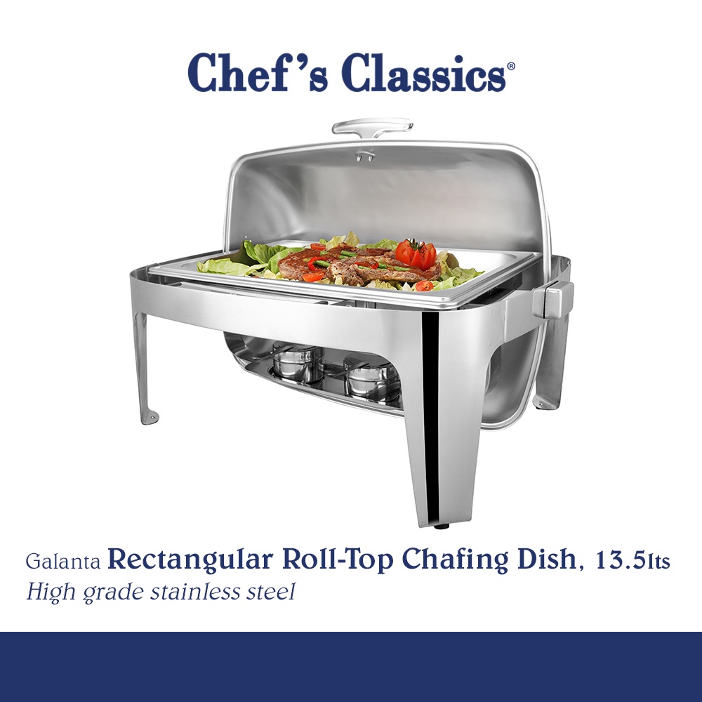Chef's Classics Galanta Stainless Steel Round Roll-Top Buffet Chafing ...