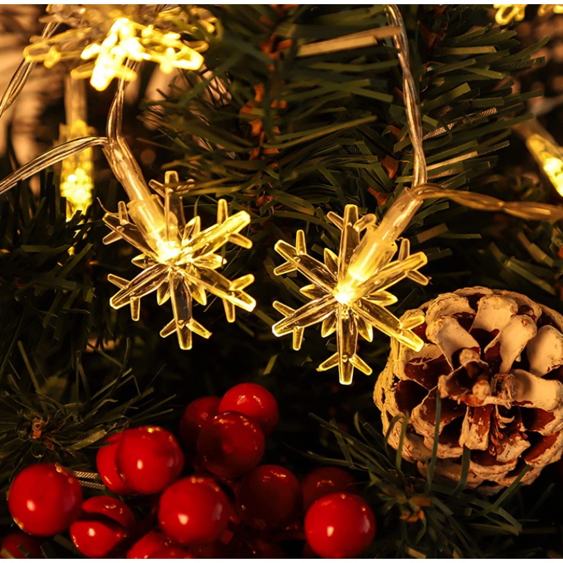 Solar Snowflake Lights String Lights Outdoor Waterproof with 8 Modes ...