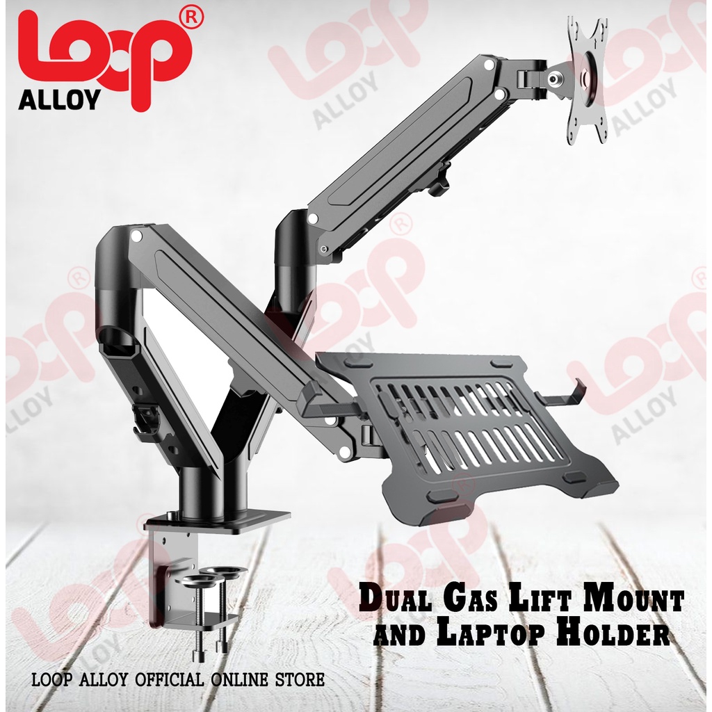 Dual Gaslift Monitor And Laptop Holder Mount - Loop ALLOY | Shopee ...
