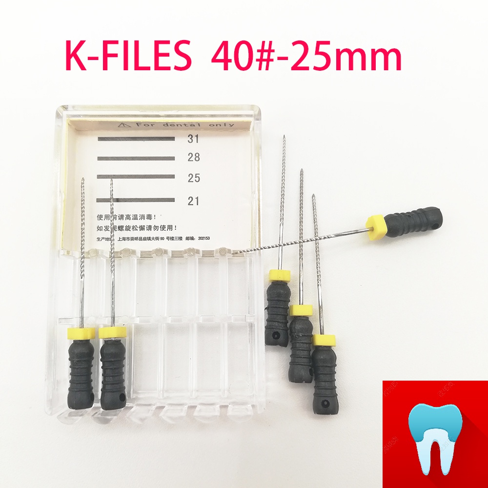 6pcs/pack 40#-25mm Dental K Files Root Canal Endo Files Dentist Tools ...