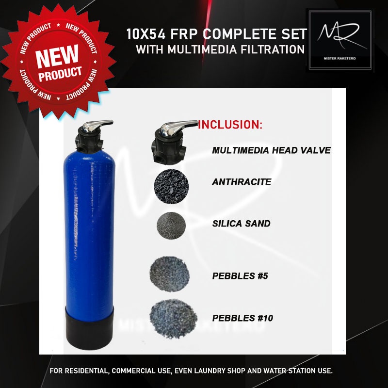 10X54 FRP COMPLETE SET WITH MANUAL HEAD VALVE AND MULTIMEDIA FILTRATION ...