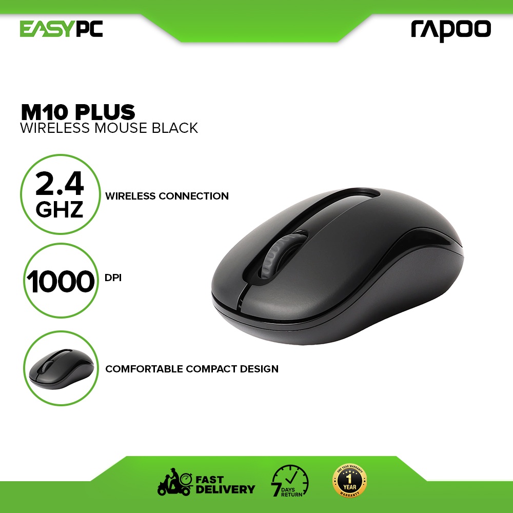 Rapoo M10 Plus Wireless Mouse Black, Brand New WIRELESS MOUSE | Shopee ...