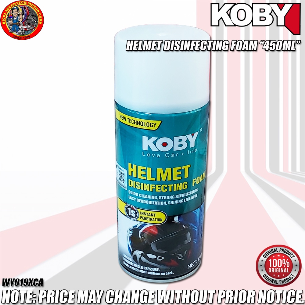 KOBY HELMET DISINFECTING FOAM SPRAY 450ML (WY019XCA) ORIGINAL | Shopee ...