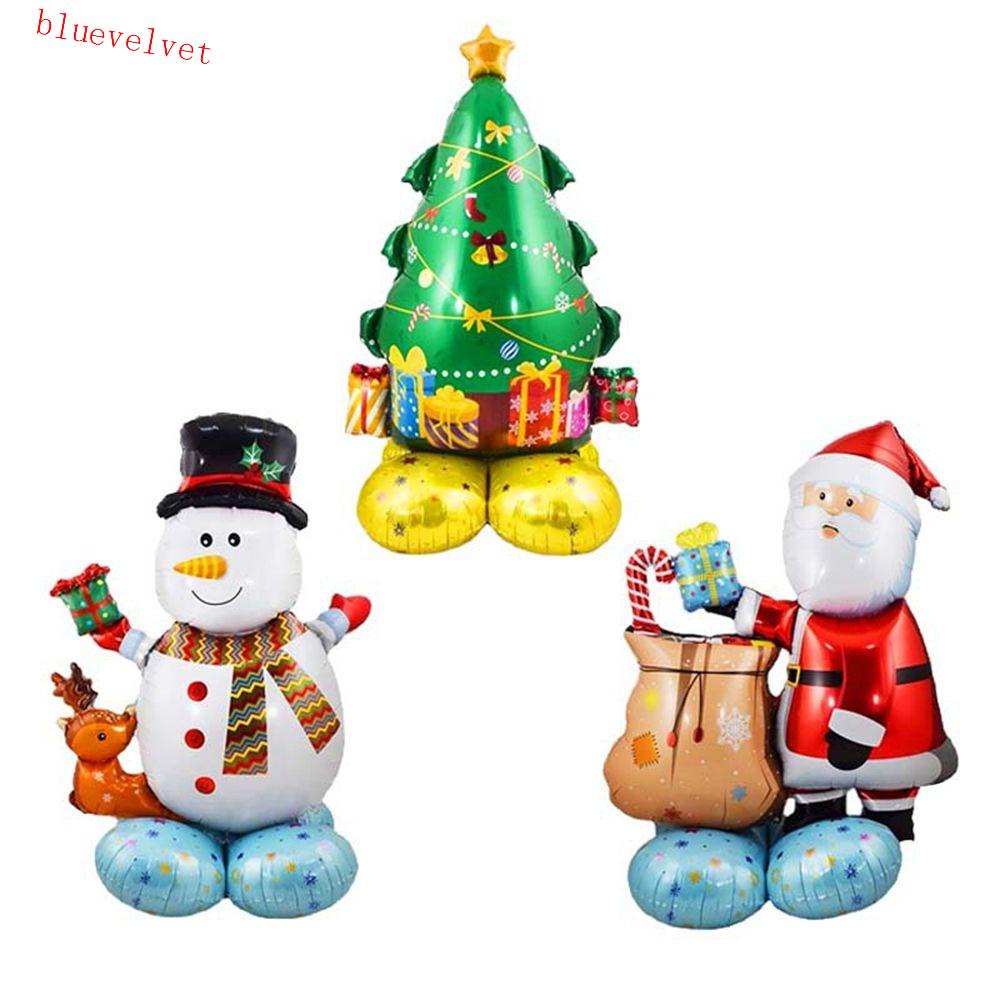 BLUEVELVET Standing Balloons Inflatable 3D Giant Balloon Santa, Snowman ...