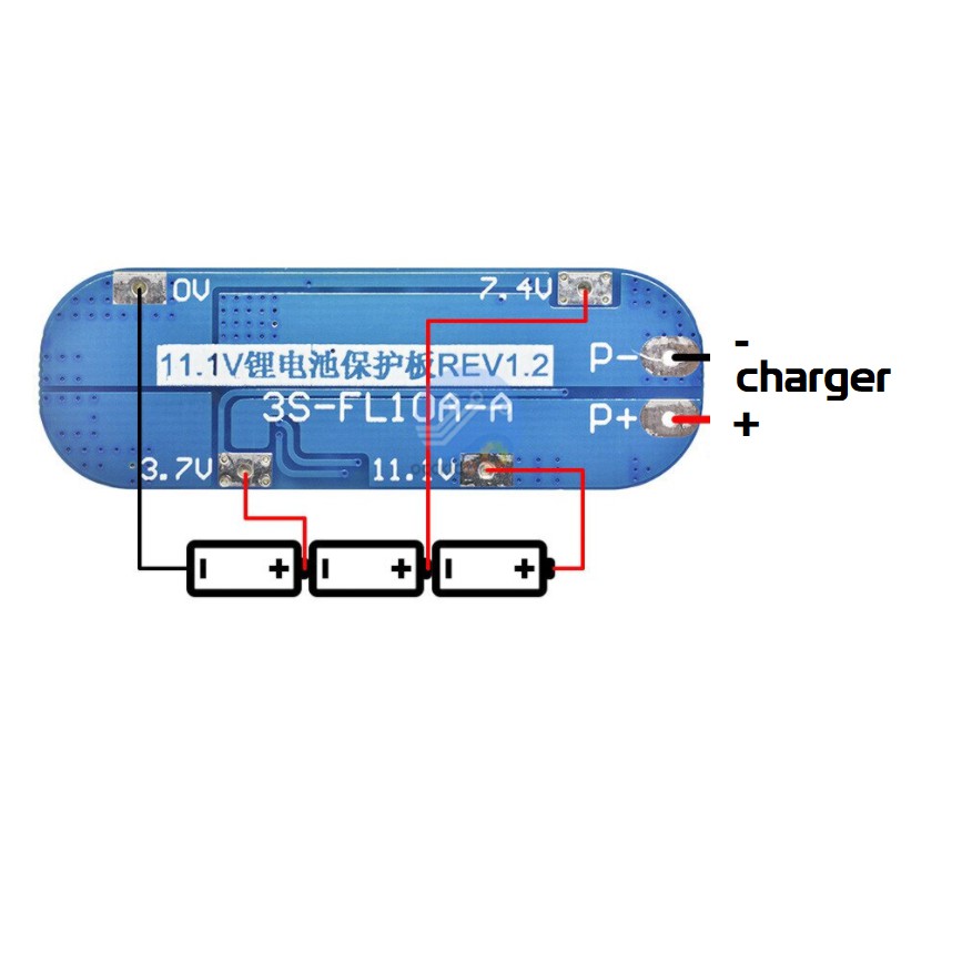 3S 10A BMS battery management system Li-Ion batteries protection module ...