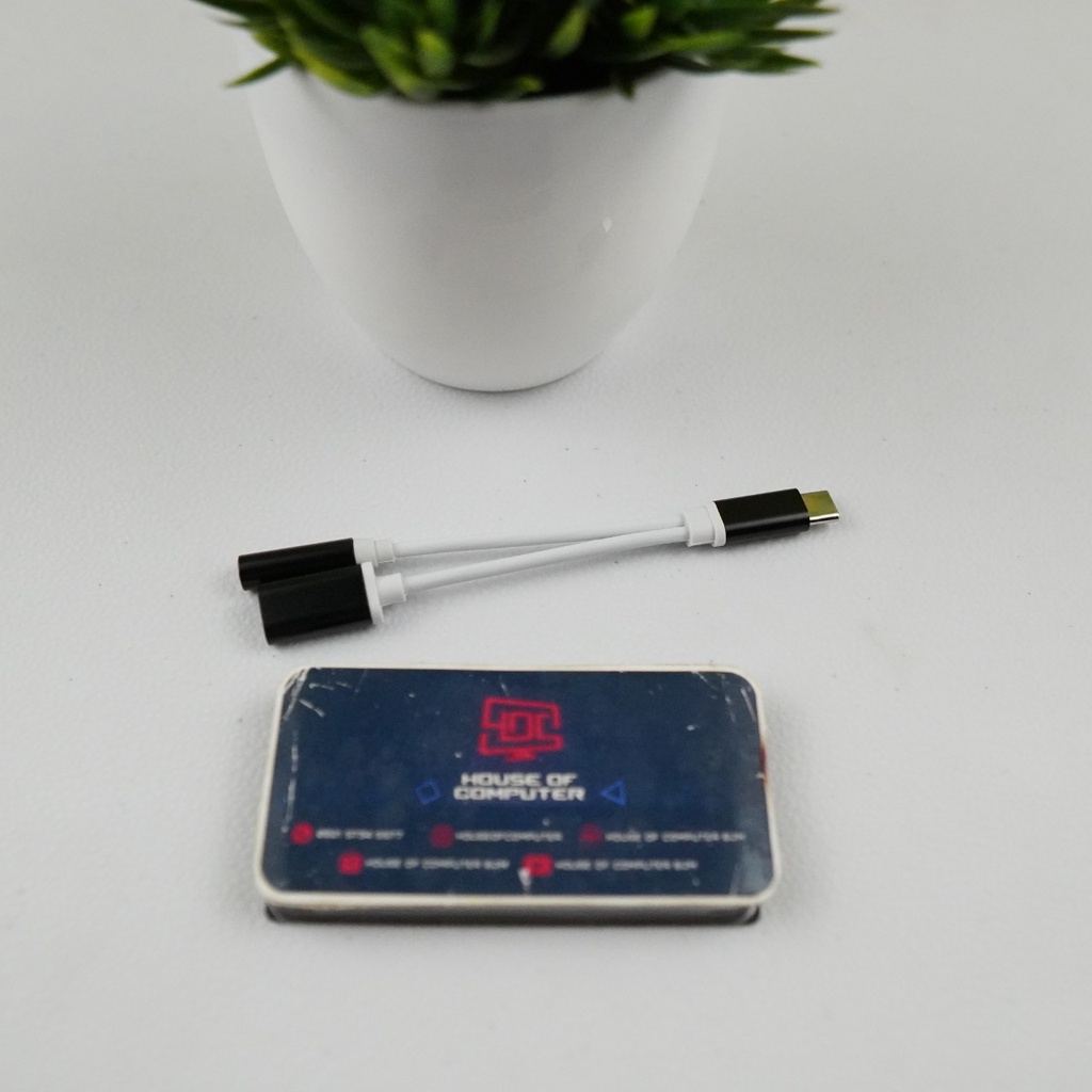 2 IN 1 USB TYPE C TO AUX ADAPTER 3.5MM HEADPHONE + USB- USB TYPE C ...