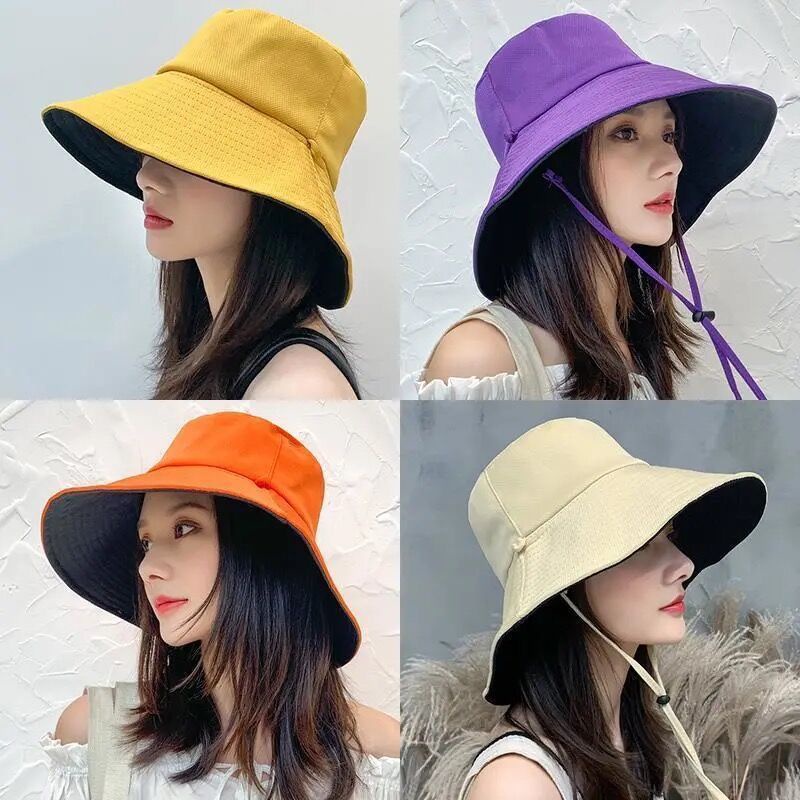 Versatile Hats Caps Fisherman Double Hat Cap Korean Beach Sun Hat ...