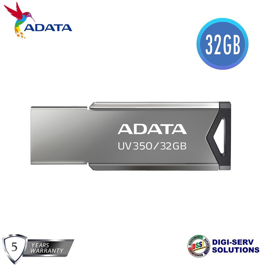 ADATA 32GB UV350 USB 3.2 Gen1 Flash Drive Silver (AUV350-32G-RBK ...