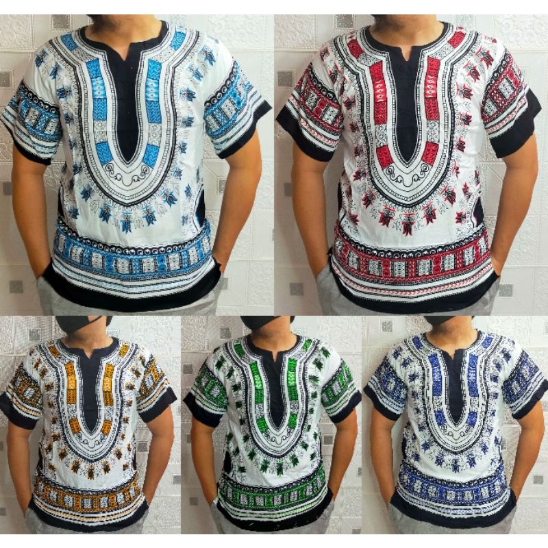 Indian White New Dashiki Bohemian Batik Shirt (Unisex) | Shopee Philippines