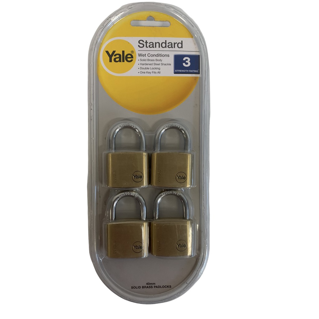 Yale Y110 4 pcs. Keyed-Alike Outdoor Series Wet Conditions Solid Brass ...