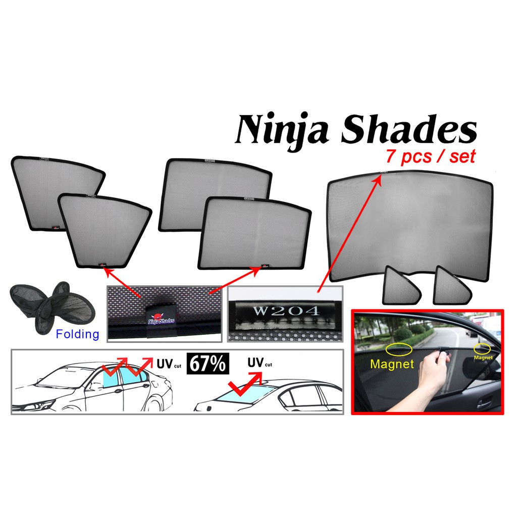 NINJA SUNSHADE FOR BENZ W204 C-CLASS(7PCS) | Shopee Philippines