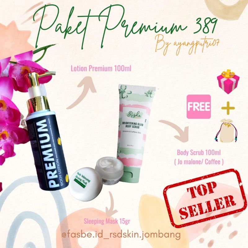 (PAHE 389) PREMIUM LOTION 100ML RISDA SKIN GLOW (SCRUB COFFEE/ GREENTEA ...