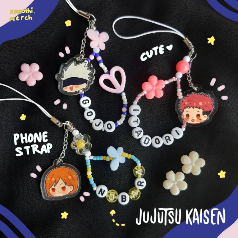 GANTUNGAN [CUSTOM ️] Jujutsu KAISEN PHONE STRAP BEADS - ACRYLIC CHARM ...