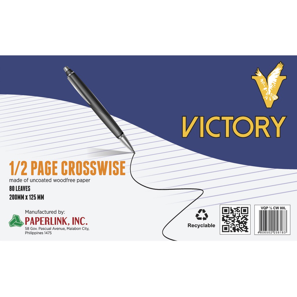 Victory Pad Paper Crosswise / Lengthwise / Quiz Pad [ 10 pads] | Shopee ...
