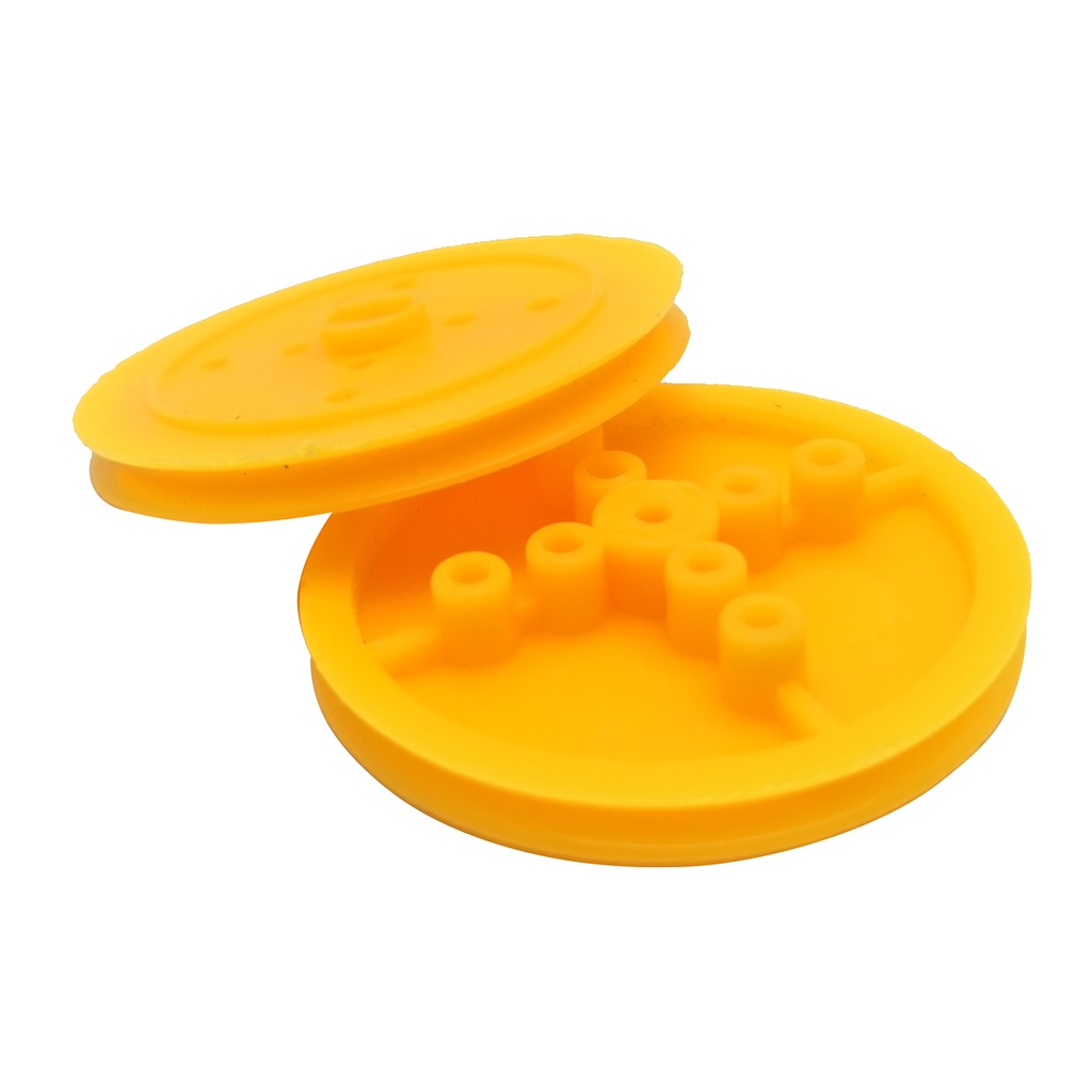 10 pcs 2mm Hole Orange plastic gear D style belt pulley 2*36mm driving ...