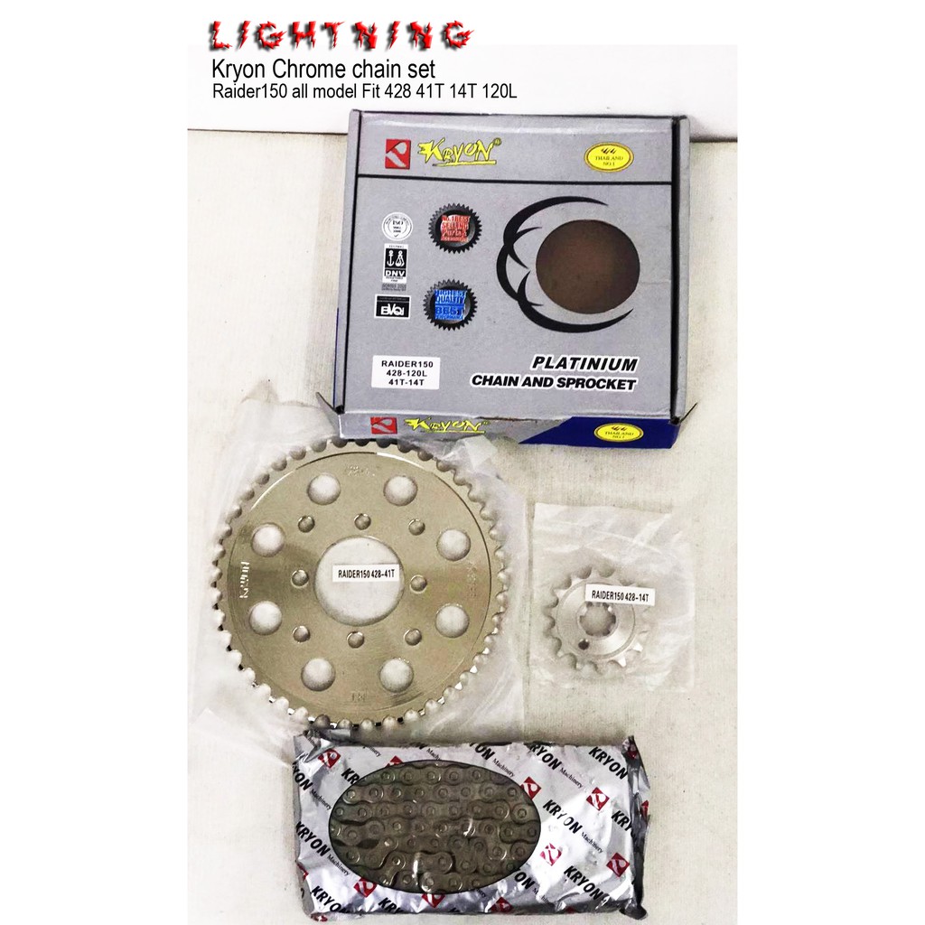 Kryon Chrome chain set chrome W125/XRM/Raider150/Sniper135/Dream ...