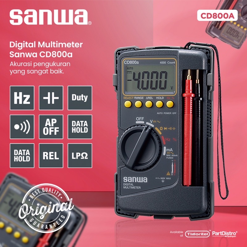 Multitester SANWA ORIGINAL CD800A/DIGITAL MULTIMETER SANWA CD800A ...