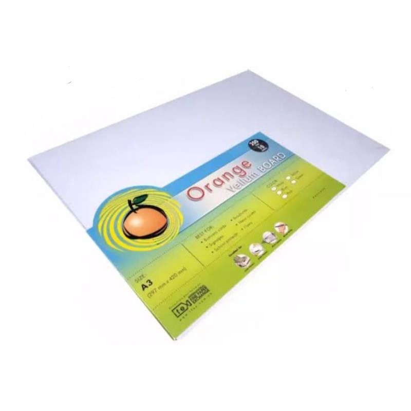 A3 Board Paper / A3 Size Orange Vellum Board 200gsm by 10 sheets ...