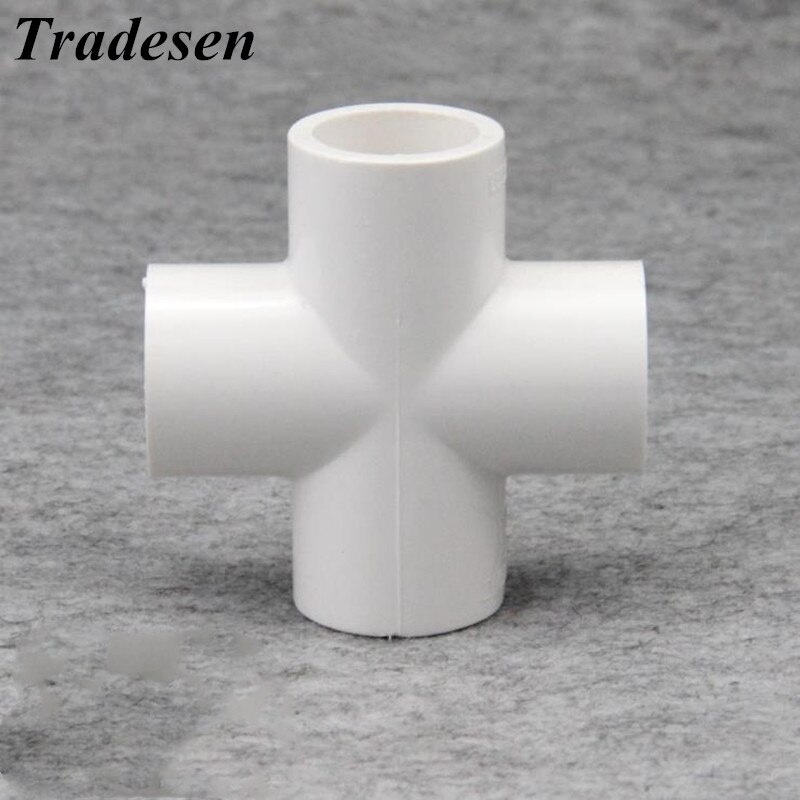 1pc I.D White 20mm-50mm PVC Pipe Cross Connector Garden Irrigation ...
