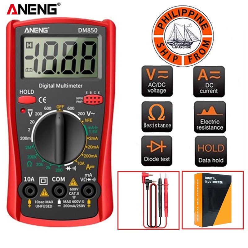 【COD】Portable Multi Tester LCD Digital Multimeter Meter Ammeter ...