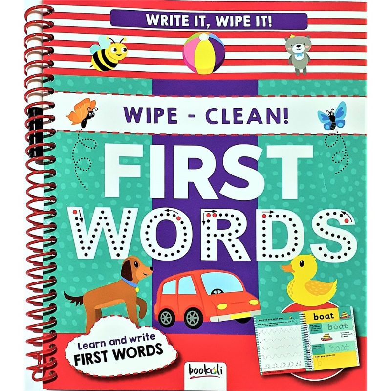 WIPE IT WIPE CLEAN DOTTED LINES TO TRACE BOOK FIRST WORDS / FIRST MATH ...