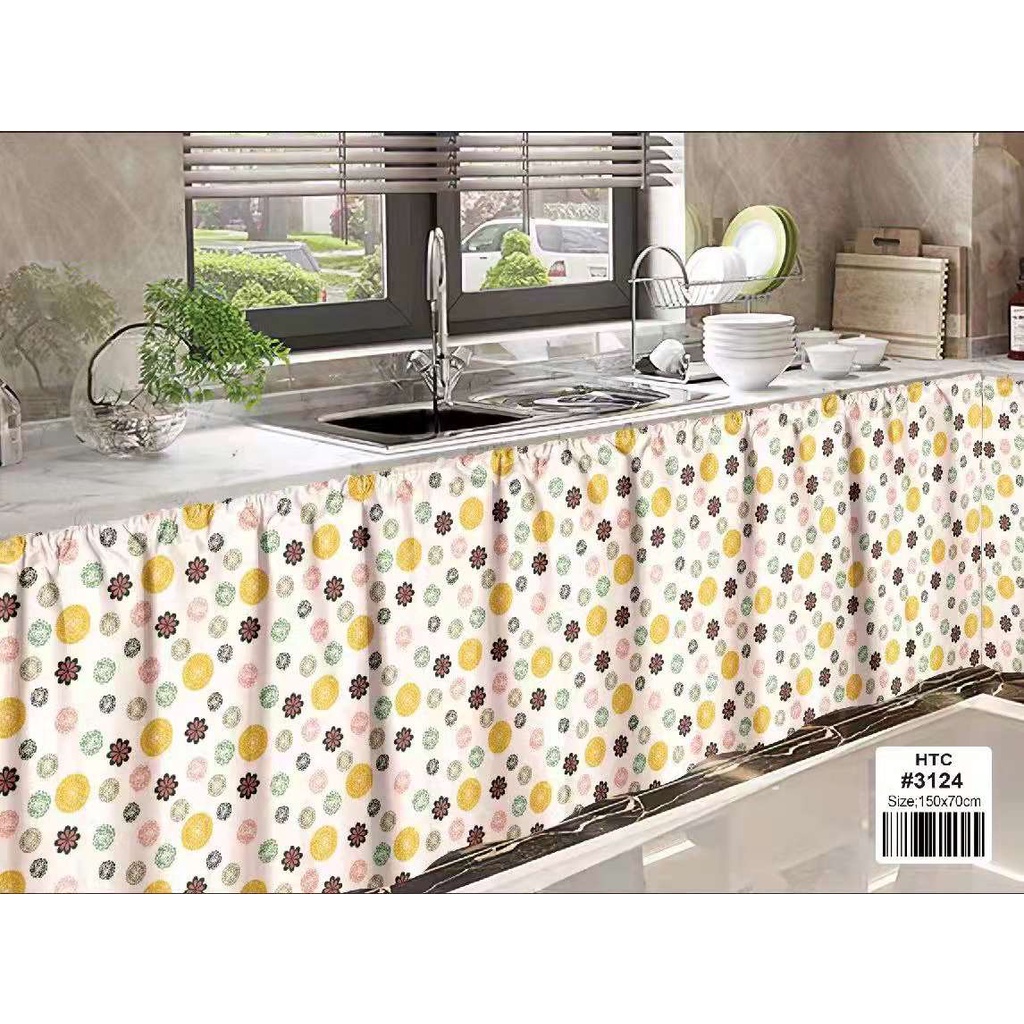 Sale Lababo Curtain Kitchen Sink Curtain Dark Color 70cm*150cm 1PC COD ...