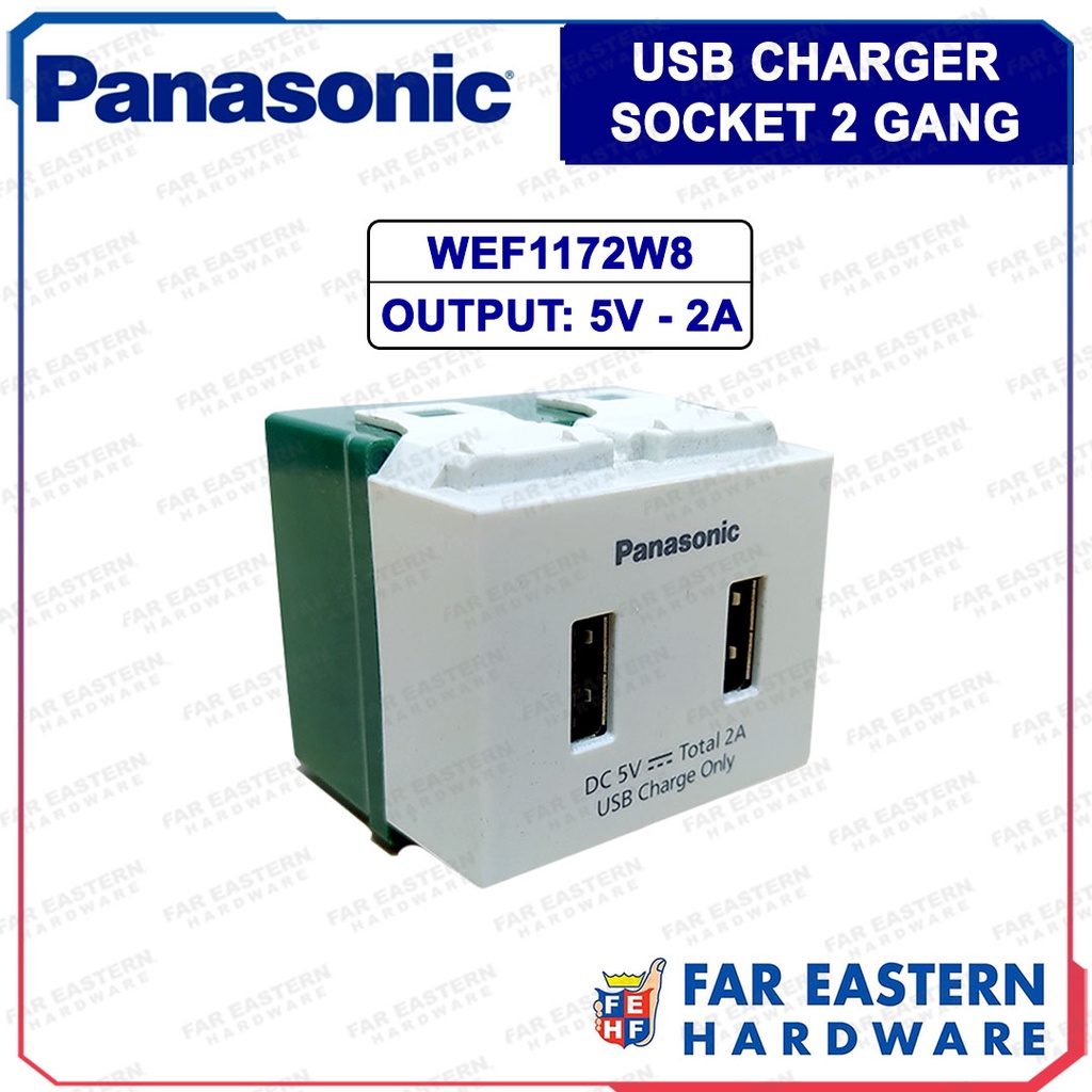 PANASONIC USB Charger Socket 2 Gang 5V WEF1172W8 Made in Taiwan ...