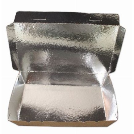 COD [#544] 100pcs Paper Silver Brown Spaghetti Meal Box Food Packaging ...