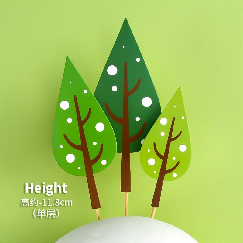 3pcs Forest Tree Cake Topper Jungle Theme Birthday Party Cake ...