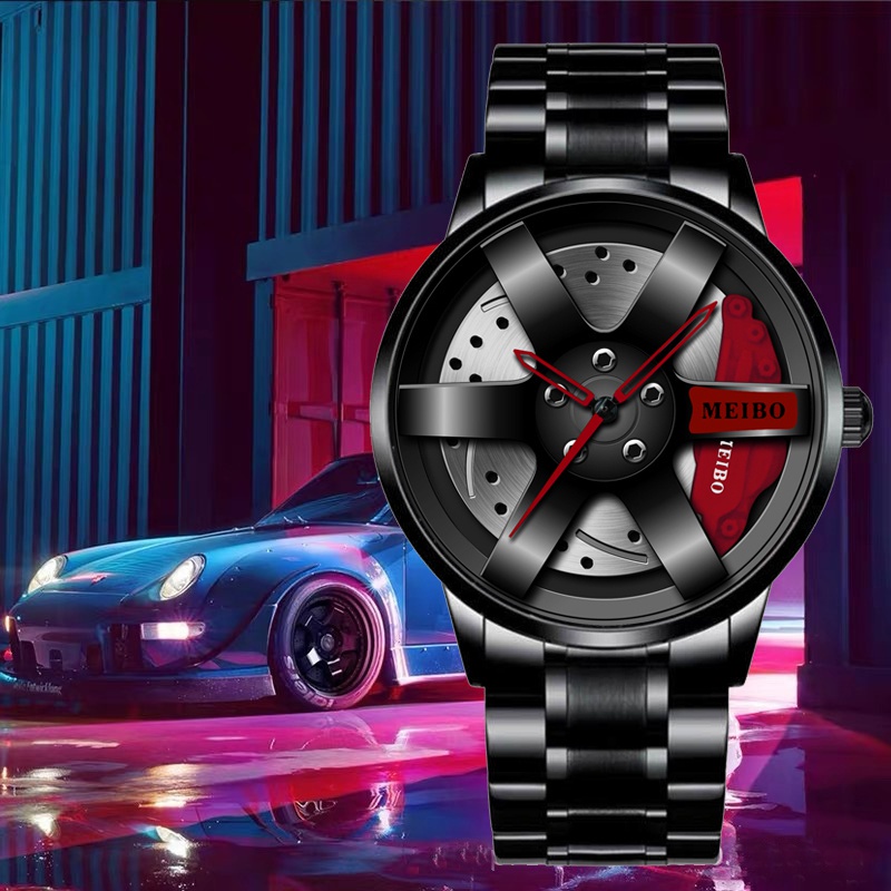 2021 Cool Black Series !New Sports Car Wheel Design Men Quartz Watch ...