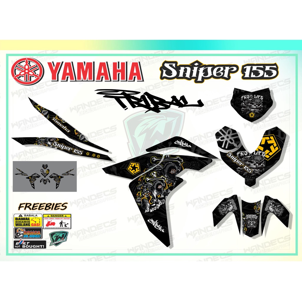 Yamaha Sniper 155r VVA Decals - Wandecs tribal Decal | Shopee Philippines