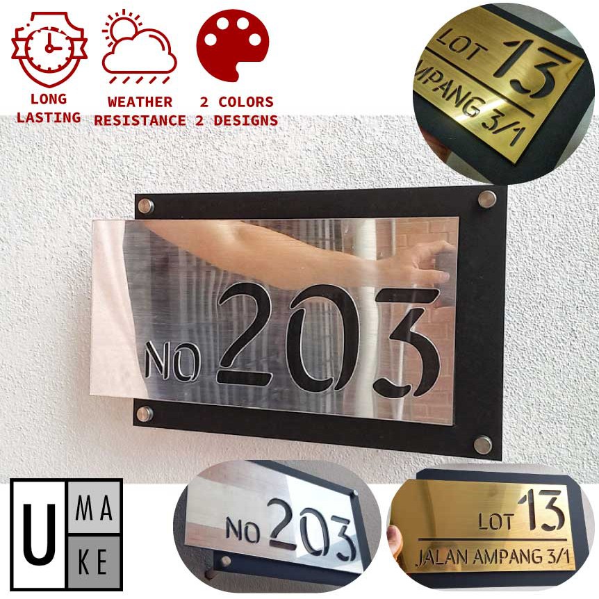 Umake customize house number plate number plate house sign plate ...