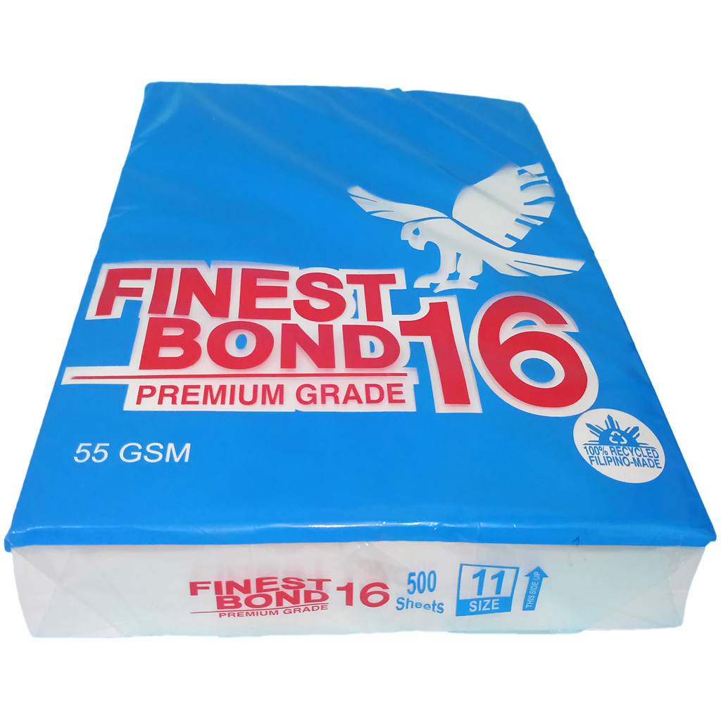 GENERIC BOND PAPER Short 55GSM Bond 16 500pcs Per Rim Shopee