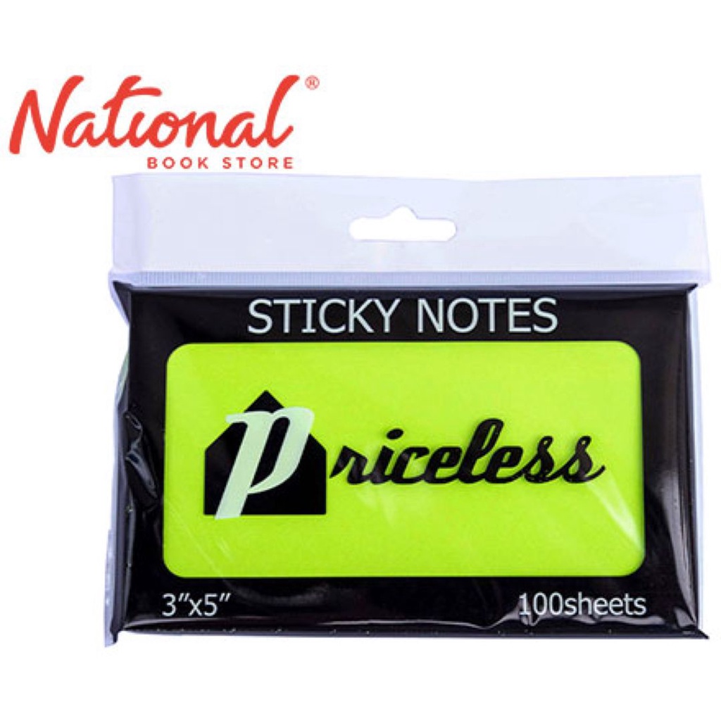 Priceless Sticky Notes PL14NG 3x5 inches Neon Green - Notepads | Shopee ...