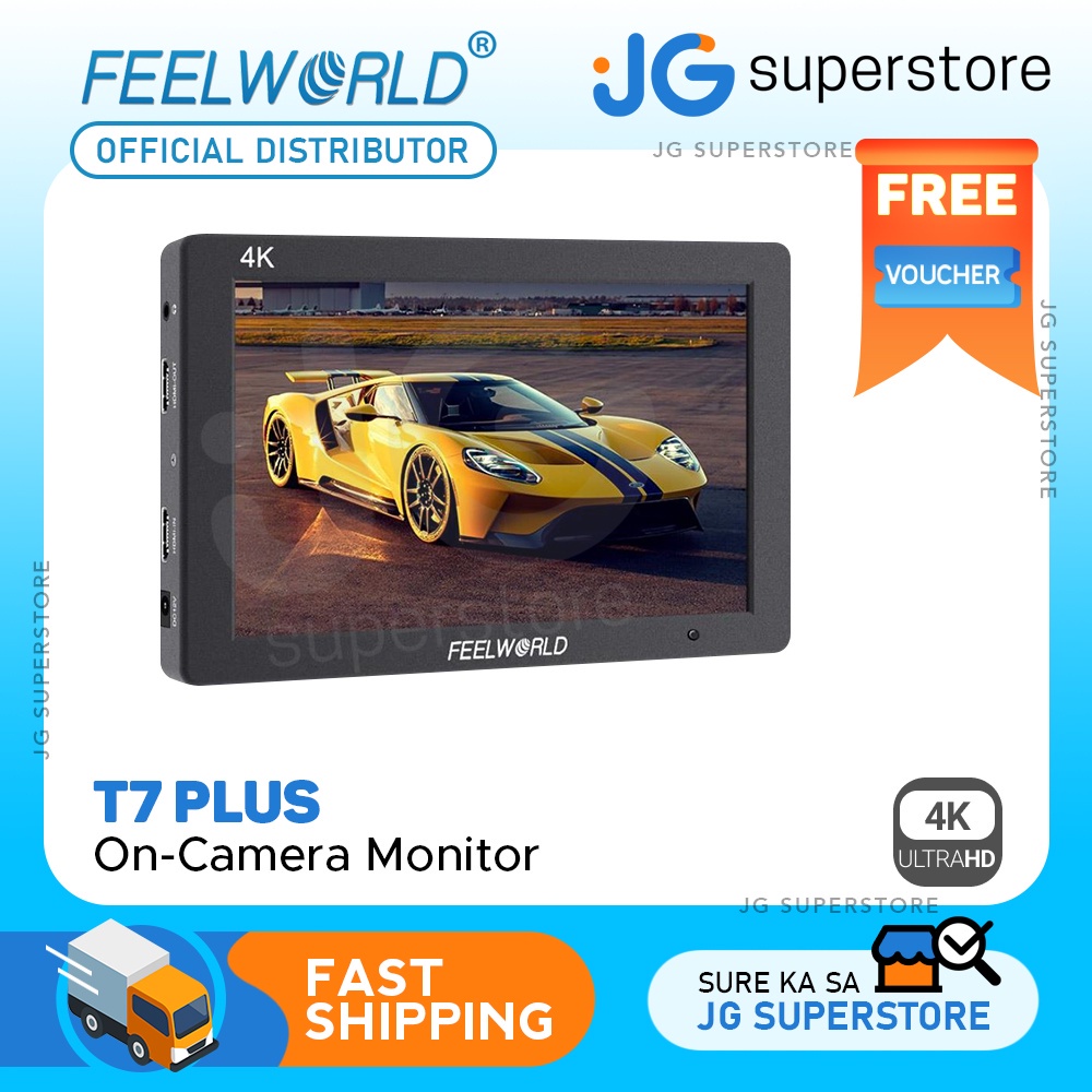 Feelworld T7 Plus 7-Inch 4K HDMI I/O IPS On-Camera Monitor with 3D LUT ...