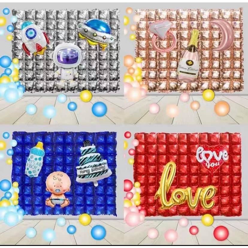 Foil Curtain foil balloon backdrop Wall PARTY DECORATIONS | Shopee ...