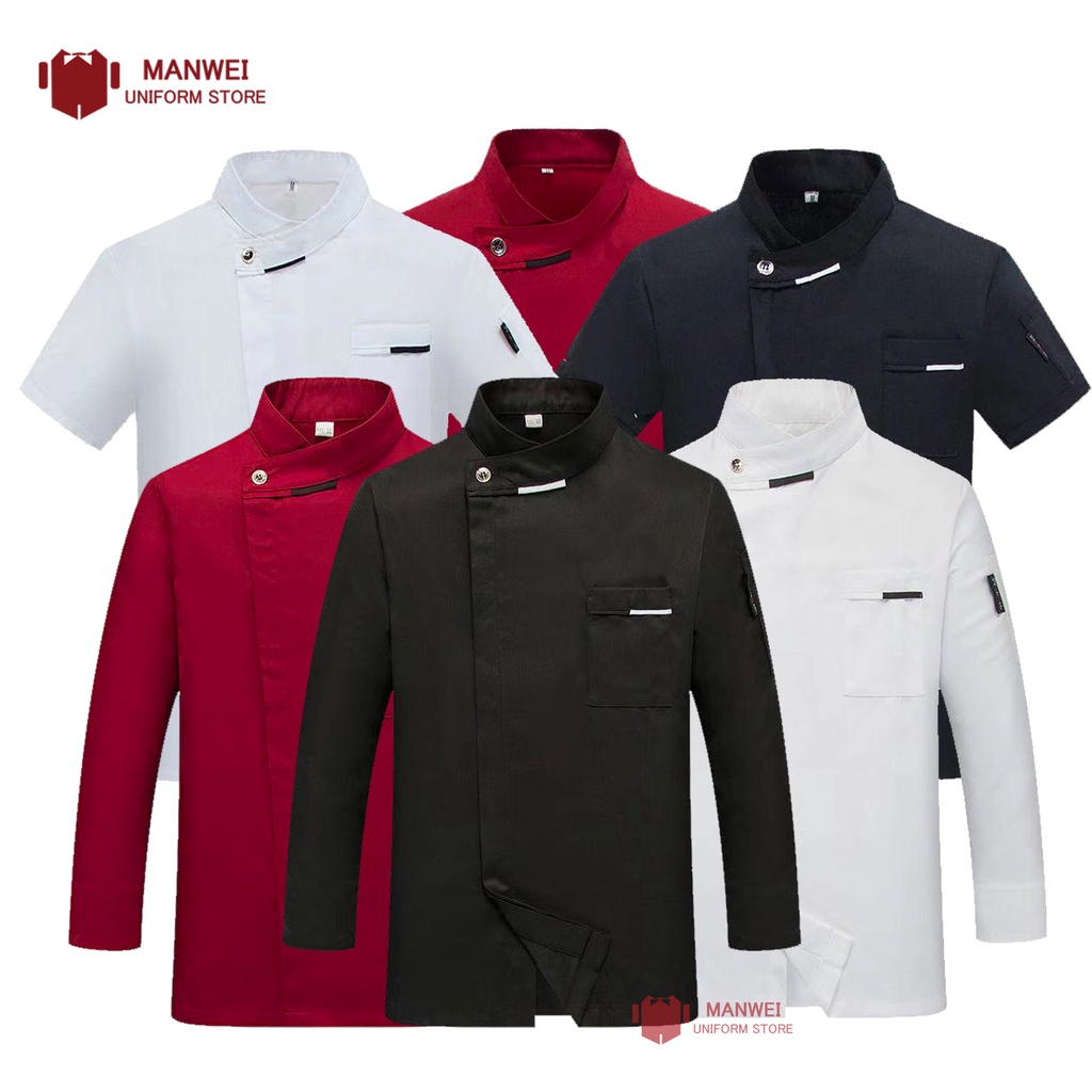 【READY STOCK】Chef Uniform Chef clothes short sleeve hotel restaurant ...