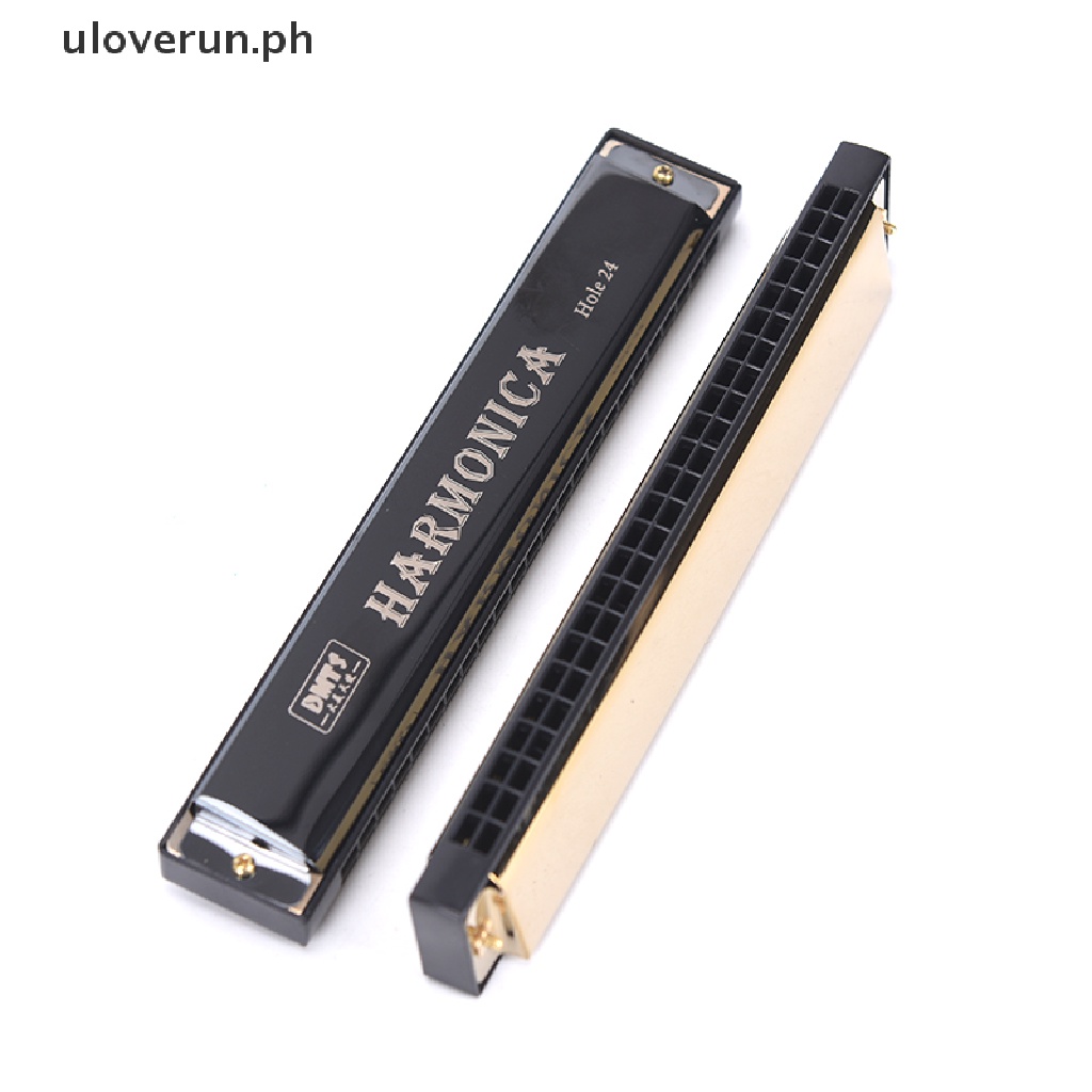 uloverun 24 Hole Key Of C Play Harmonica Tremolo Harmonica Mouth Organ ...