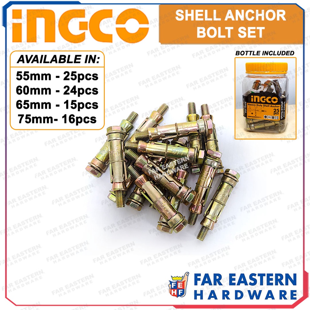 INGCO Shell Anchor Bolt Set Type B Expansion INHT | Shopee Philippines